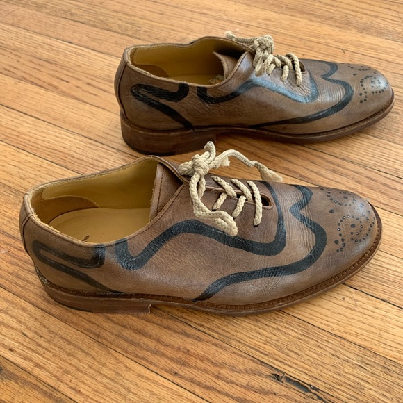 esquivel | Shoes | Esquivel Trish Hand Painted Leather Oxford Shoes ...